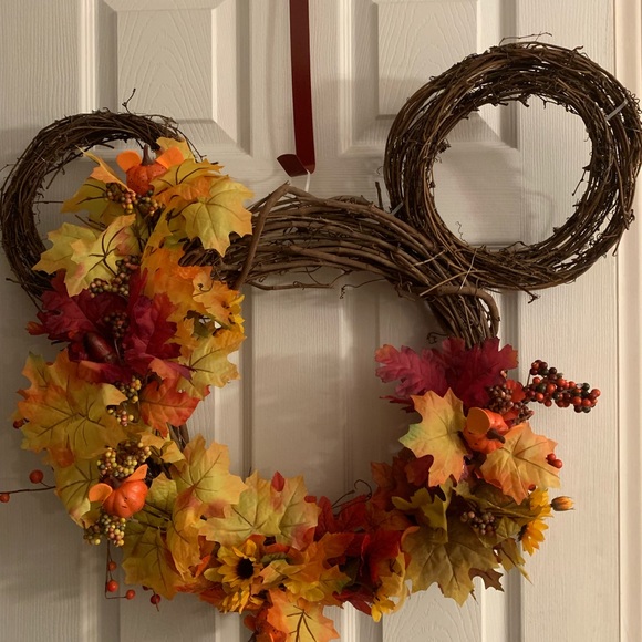hndmade | Holiday | Mickey Mouse Disney Inspired Fall Wreath Door ...